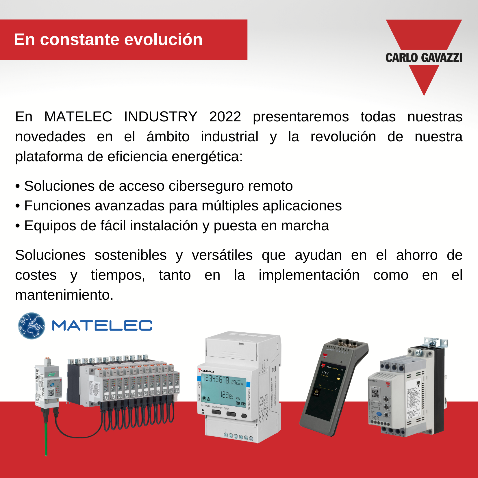 Carlo Gavazzi presentará en Matelec su plataforma de eficiencia energética